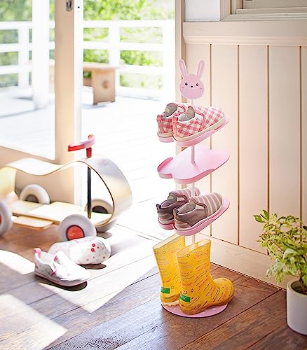 Yamazaki Home Bunny Children's Kid's Organizer | Steel | Shoe Rack, One Size, Pink