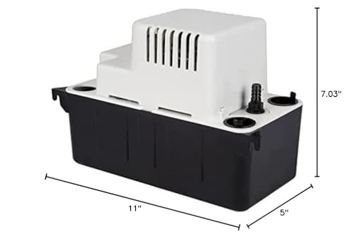 Little Giant VCMA-15ULS 115 Volt, 65 GPH, 1/50 HP Automatic Condensate Removal Pump with Safety Switch, White/Black, 554405