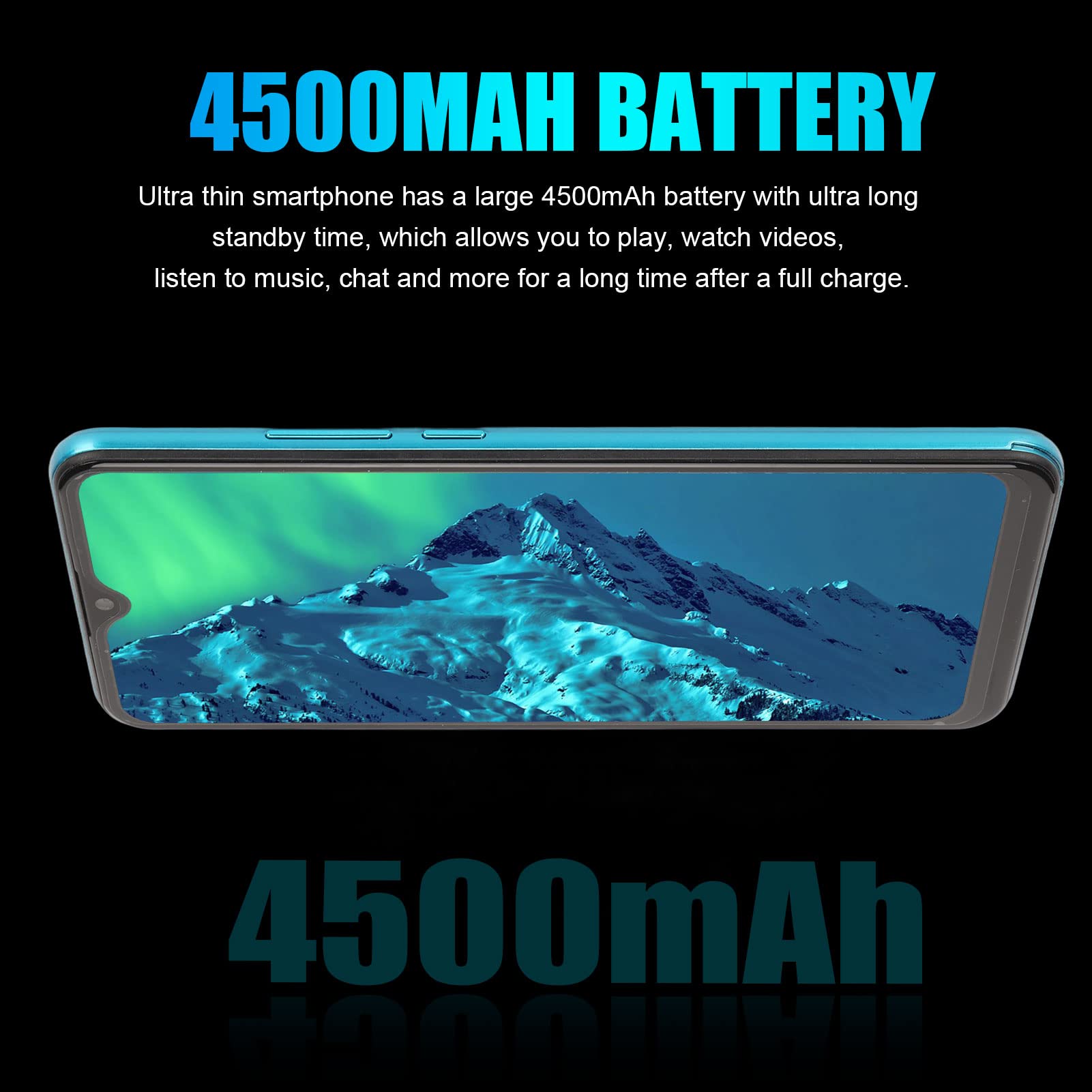BROLEO Smartphone, 5MP Front 13MP Rear Camera Face Recognition 6.5 Inch Cell Phone RAM 6GB ROM 64GB 3 Card Slots 100-240V MT6580 CPU Processor for Students (US Plug)