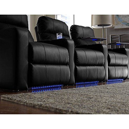 Octane Turbo XL700 Row of 3 Seats, Straight Row in Black Leather with Power Recline