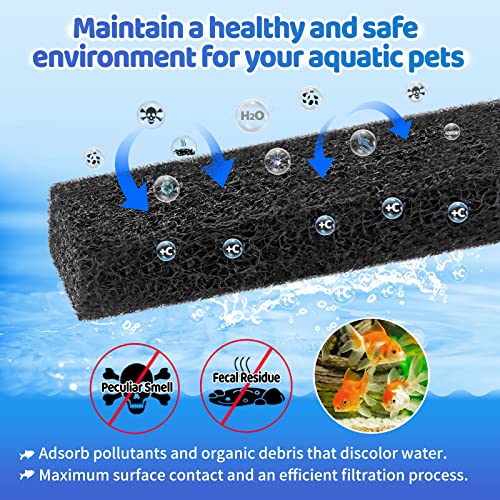 HiTauing 6 Count Carbon Reducer Filter Pads for aqueon,Fish Tank Filter Pads for QuietFlow LED PRO Model 10