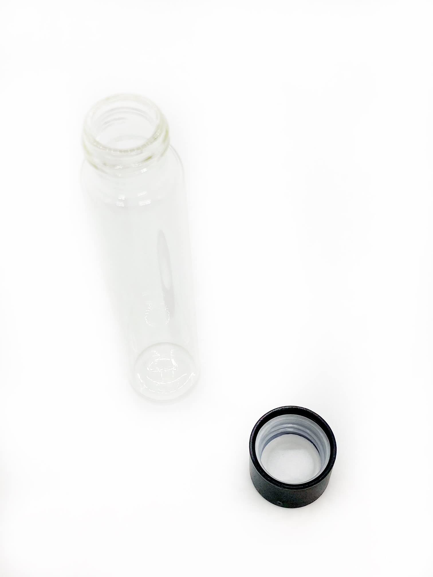 Glass Preroll Vials with Child Resistant Cap - 120mm Glass Tube (6, Black)