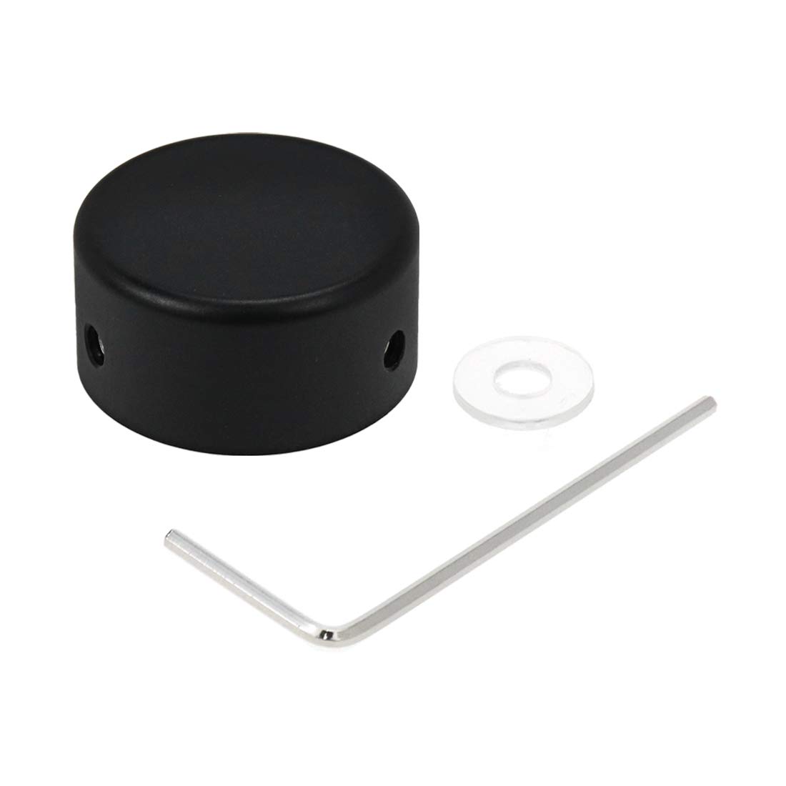 Bitray Guitar Effect Footswitch Topper Aluminium Alloy Pedal Caps with Wrench Black - 2PCS