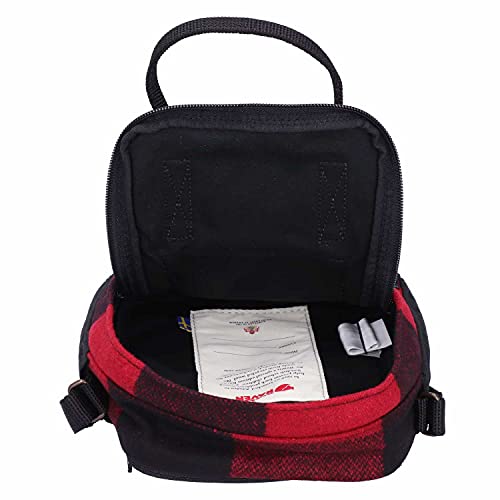 Fjallraven Women's Kanken Plaid Re-Wool Sling Bag, Red/Black, One Size