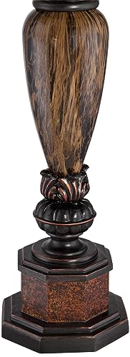 LAYSSA Traditional Table Lamp 28" Tall Warm Bronze Marble Alabaster Glass Shade for Bedroom Living Room Bedside Nightstand Office