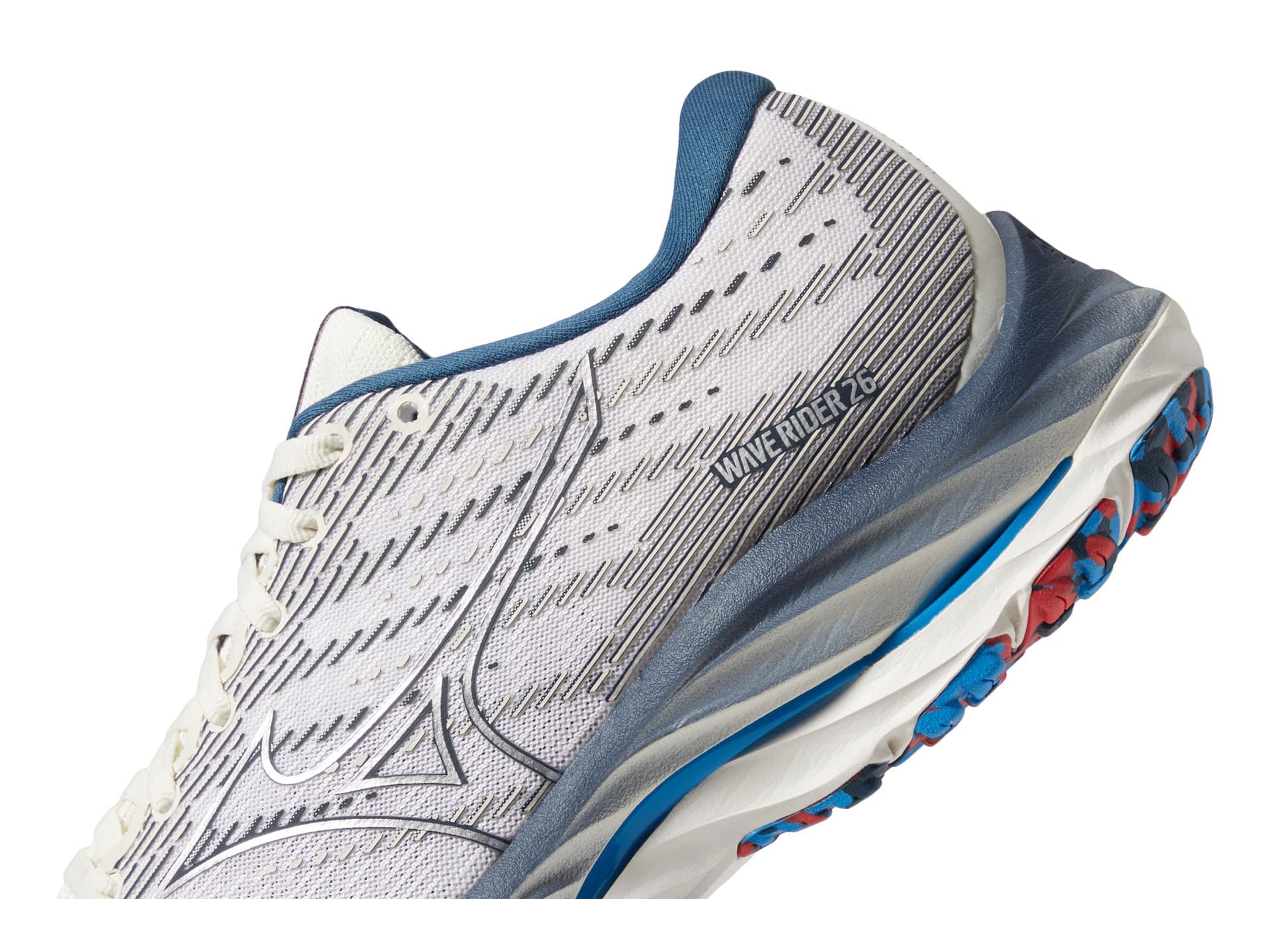 Mizuno Women's Wave Rider 26 | Neutral Running Shoe | Snow White/Silver | US 8
