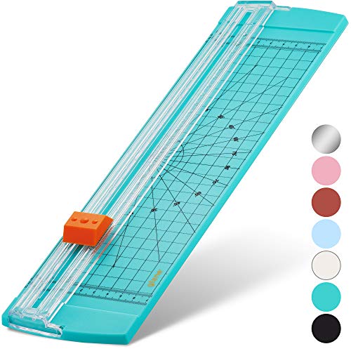 Glone 12 inch Paper Trimmer, A4 Size Paper Cutter with Automatic Security Safeguard for Coupon, Craft Paper and Photos (Green)