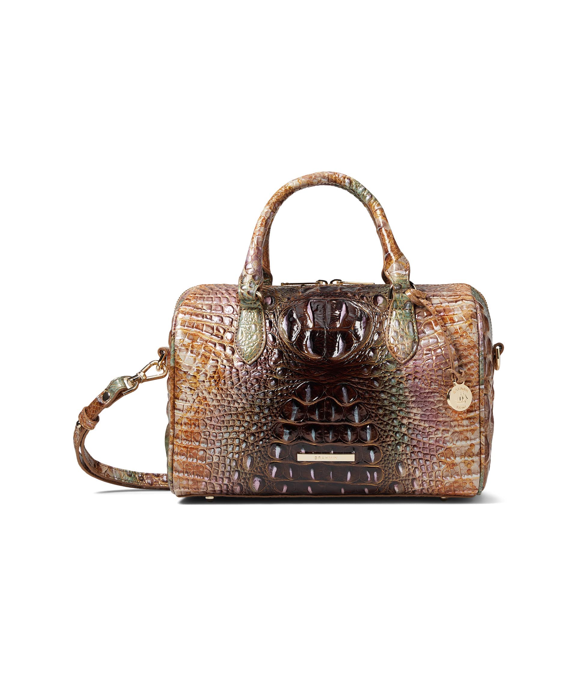 BRAHMIN Ombre Melbourne Stacy Satchel Truffle Python One Size