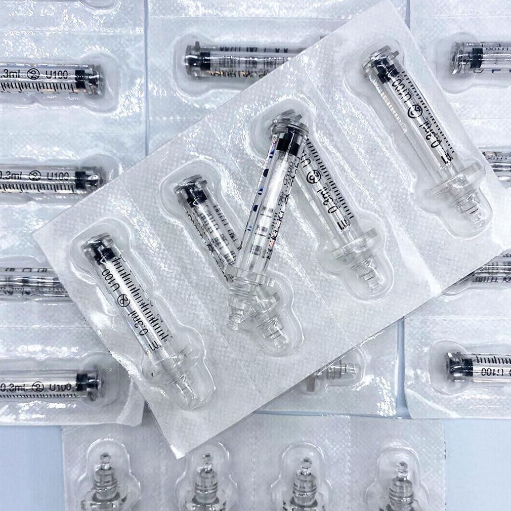 Disposable 0.3 & 0.5ml Empty Ampoule Nozzle -Non Invasive- Disposable Accessories Parts - without Hydrating Hyaluronic Acid Filler (10pcs 0.3ml Empty Ampoule Nozzle + 1 pc Adapter)