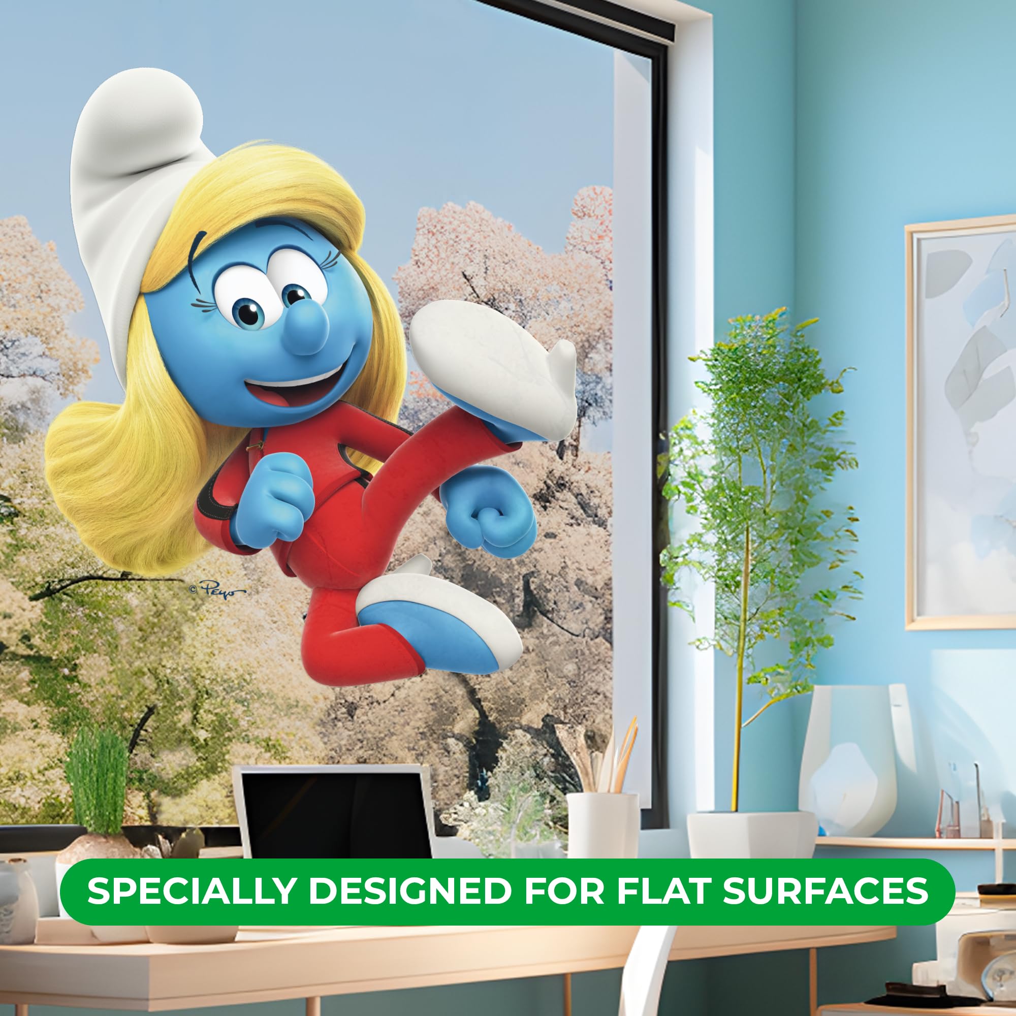 EGD The Smurfs Peel and Stick Wall Decal - EGD X The Smurfs Series - Prime Collection - Nursery Wall Decal for Baby Room Decorations - Mural Wall Decal Sticker (EGDTS031) (Wide 10"x 10" Height)