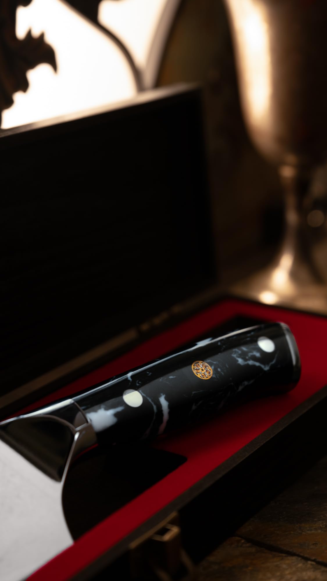 EXCALIBLADES Ultra Sharp 8" Damascus Chef's Knife. High Carbon 67-layers VG10 Stainless Steel Kitchen Knife, Ultra Sharp with Full Tang. Black Turquoise Ergonomic G10 Handle.