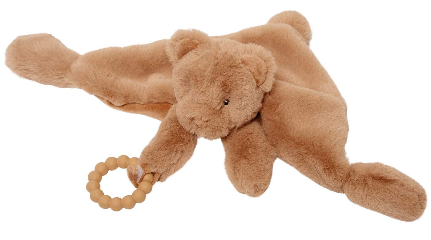 Manhattan Toy Sleepy Time Bear Plush Baby Lovie Blankie with Removable Silicone Teether Ring