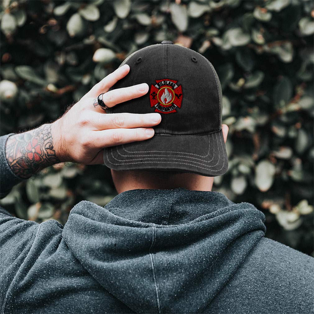Baseball Cap Wildland Firefighter A Embroidery Cotton Soft Mesh Cap Snapback Black Charcoal Design Only