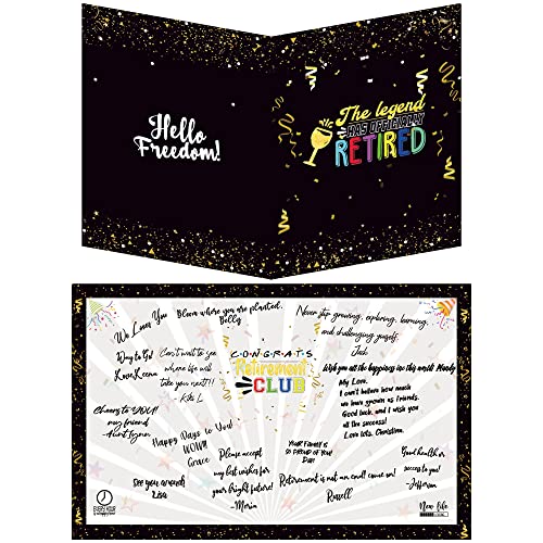 Retirement Party Decorations, Giant Guest Book, Jumbo Greeting Card, Signature Board, Farewell Sign in Poster, Retired Party Supplies Favors Leaving Gifts for Office Colleague Friends Parents Husband Wife Women Men Co-Worker - 14 x 22 Inches, Unframed