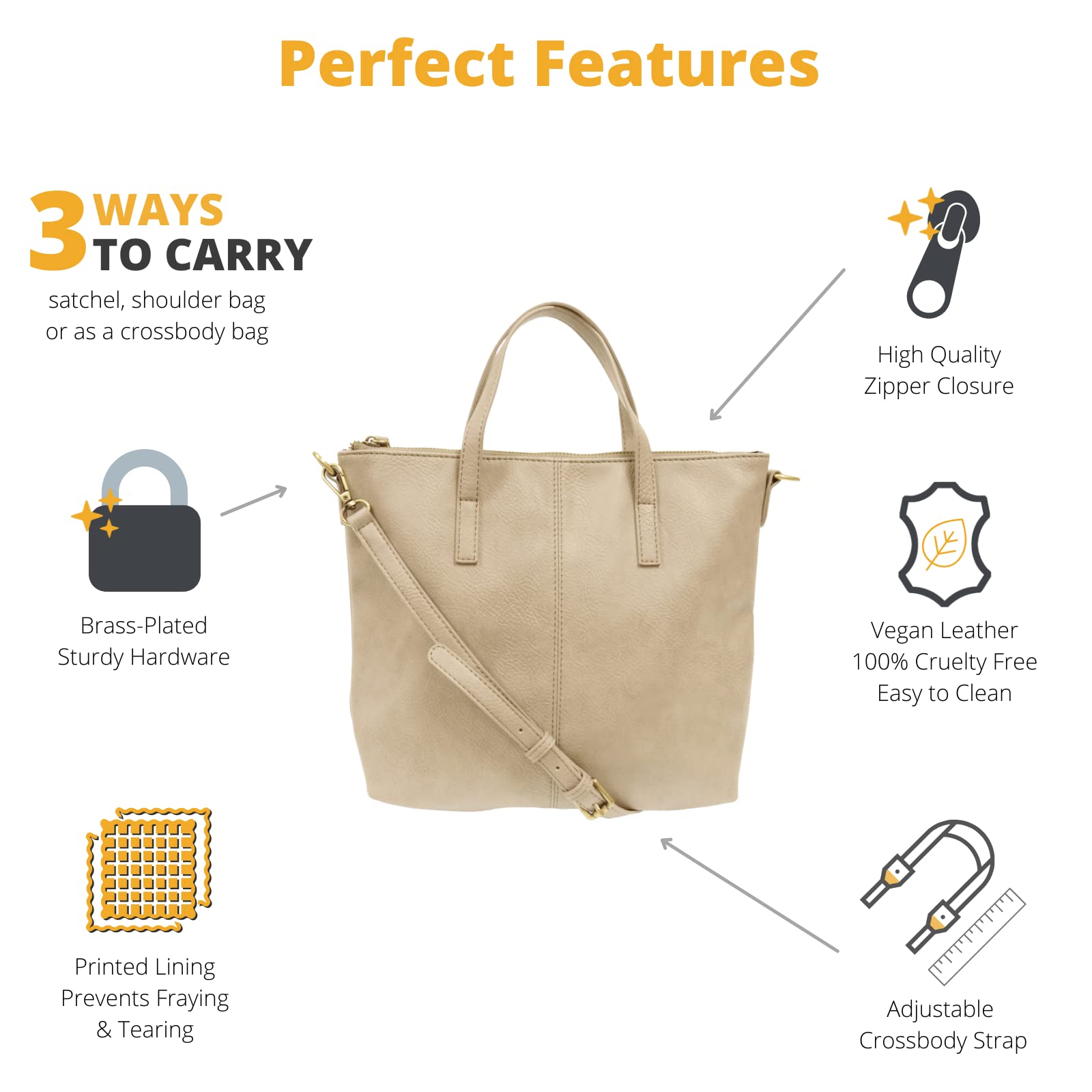 Joy Susan Women's Kim Top-Zip: Medium Tote Handbag