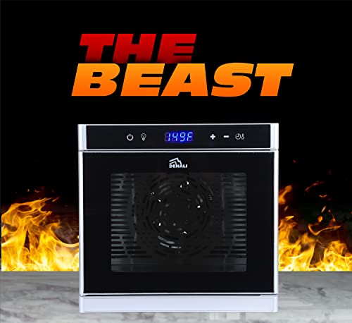 The BEAST by Denali | 8 Layer Stainless Steel Food Dehydrator | 100 Recipes & Full Instructions | Jerky, Fruit Leather, Veggies | Silver, LED Touch, Timer & Low-Noise Fan | Denali is a USA Company (The BEAST 8-Layer Dehydrator)