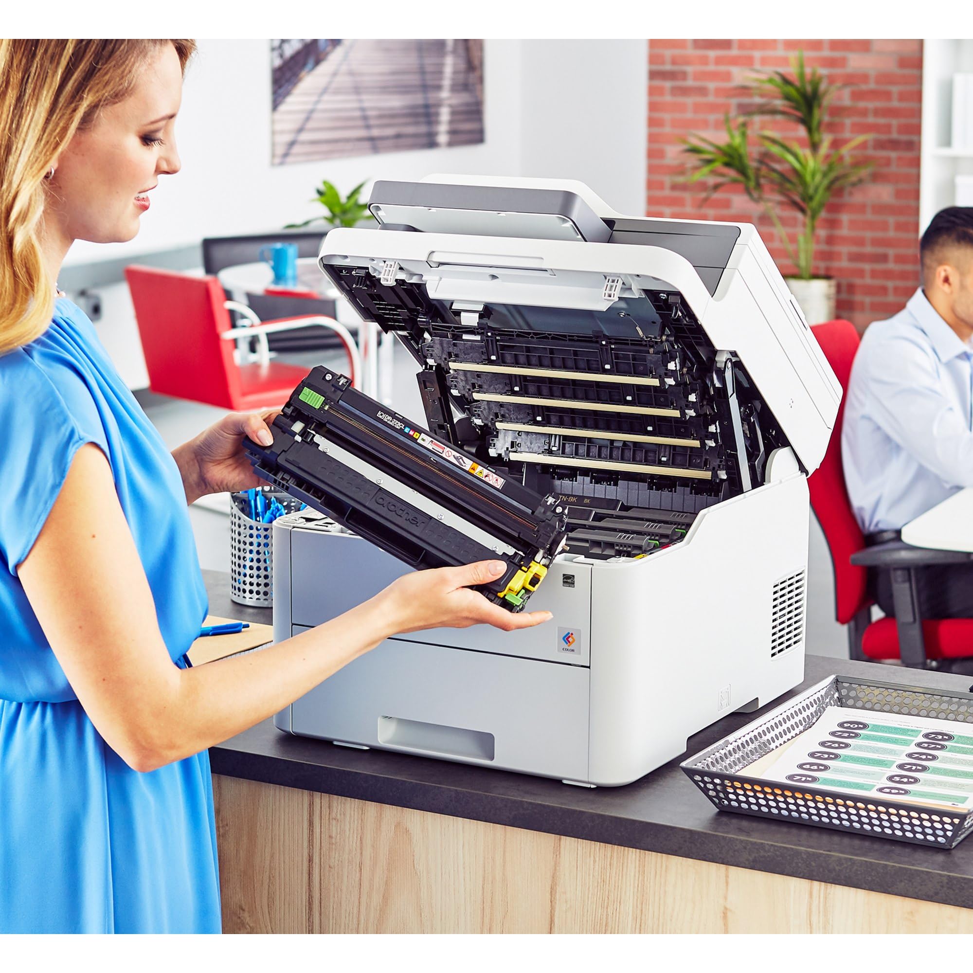 Brother MFC-L3710CW Compact Digital Color All-in-One Printer Providing Laser Printer Quality Results with Wireless (Renewed Premium)