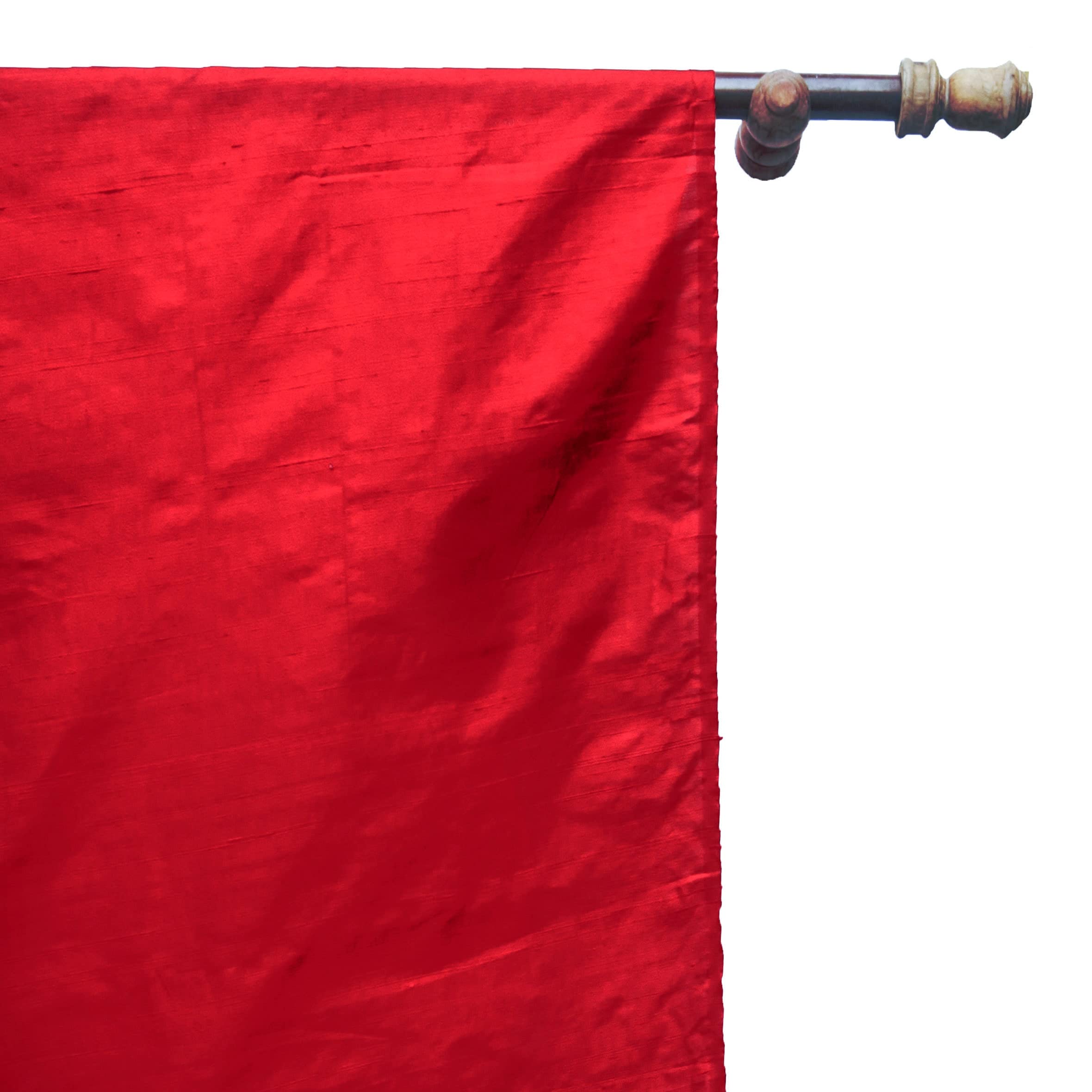 Fabric Mart Direct Silk Fabric, Red Dupioni Silk Fabric, Red Silk Fabric Silk Fabric by The Yard, 1 Continuous Yard Dupioni Silk Fabric, 41 inches Width Silk Dupioni Fabric by Yard