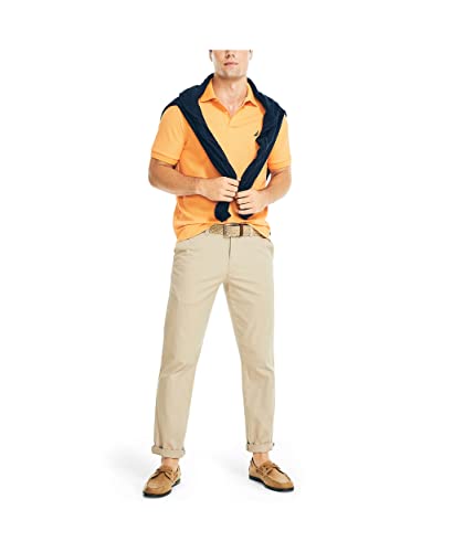 Nautica Men's Sustainably Crafted Classic Fit Deck Polo,Melon Sugar,L