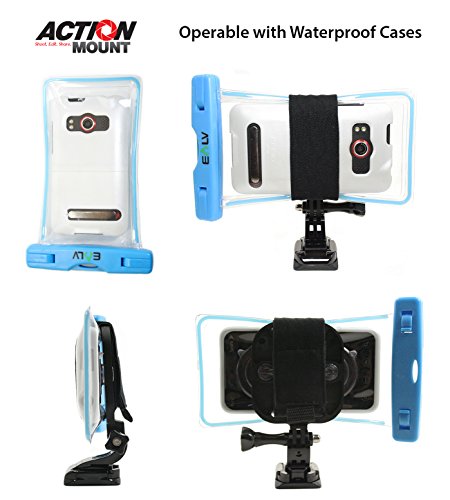 Universal Action Mount® for Your Smartphone, Operable with Popular Sport Camera Mounts. This Patented Aftermarket Mount Allows You to Use Your Smartphone for Action Video Recording. Super Strong Hold!