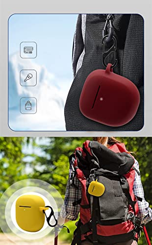 for Bose QuietComfort Earbuds II Silicone Case Anti-Fall Anti-Scratch Shockproof Protective Cover with Keychain (Yellow)
