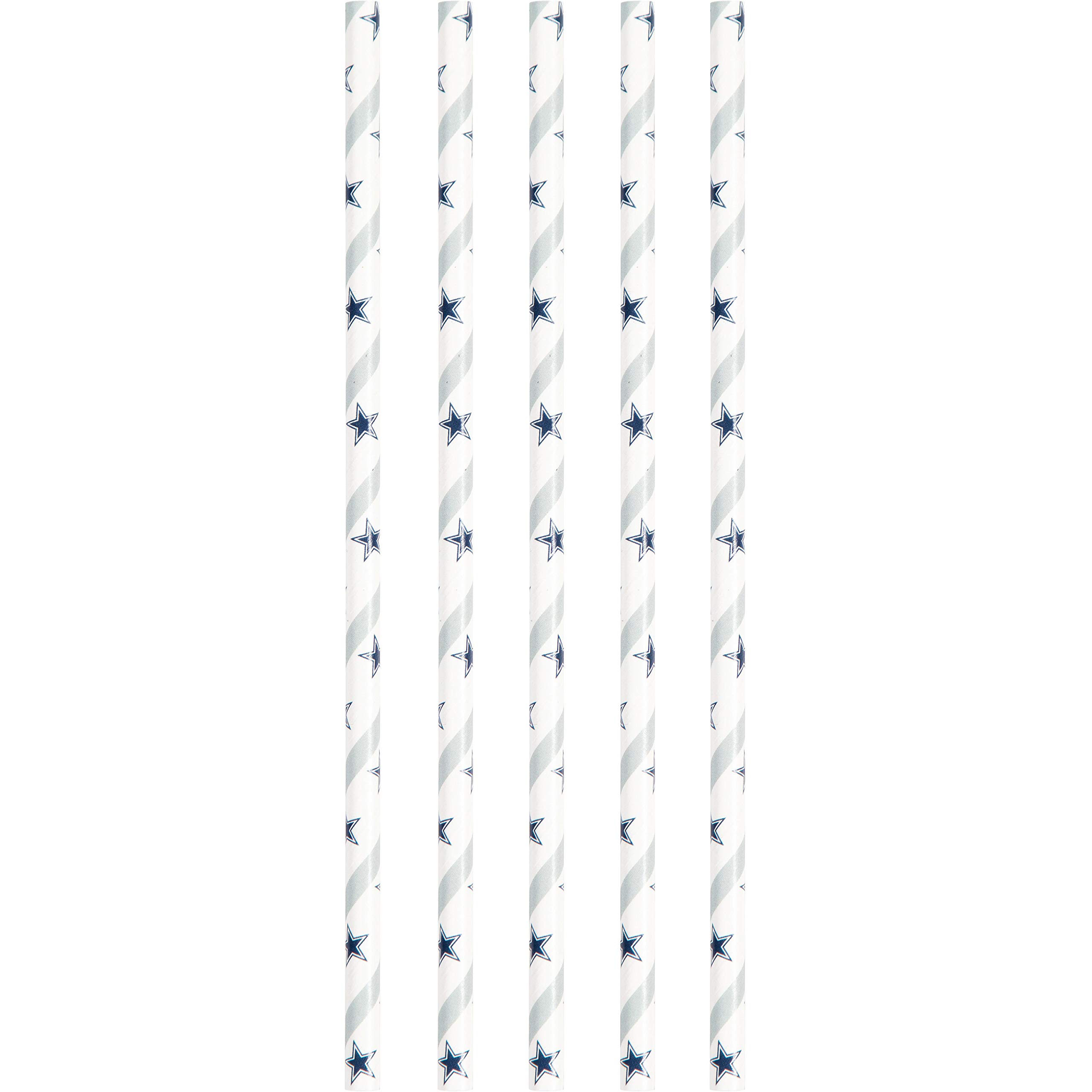 Creative Converting Officially Licensed NFL Paper Straws, 24-Count, Dallas Cowboys -