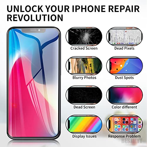 for iPhone 11 Screen Replacement 6.1β with Ear Speaker and Sensor Full Assembly Kit, 3D Touch LCD Display Digitizer Fix Tools with HD Glass Protector Front Earpiece Screws, Repair A2111, A2223, A2221