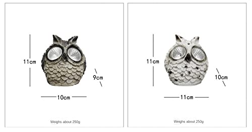 WSSSH Solar Garden Statues Owl, Solar Powered Eyes Lights Art Décor Figurine Ornament Resin Lights for Party Garden Home Decorations-D