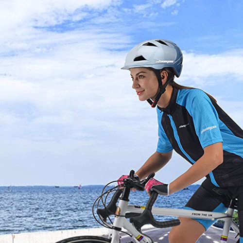 Bike Helmet Women, Shinmax Bicycle Helmet Men with USB Charging Light&Portable Backpack Adjustable Size for Urban Commuter Cycling Helmet Bc-177