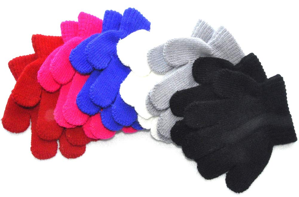 BaiX Toddler Winter Knitted Writing Gloves, Black - 1-3 Years