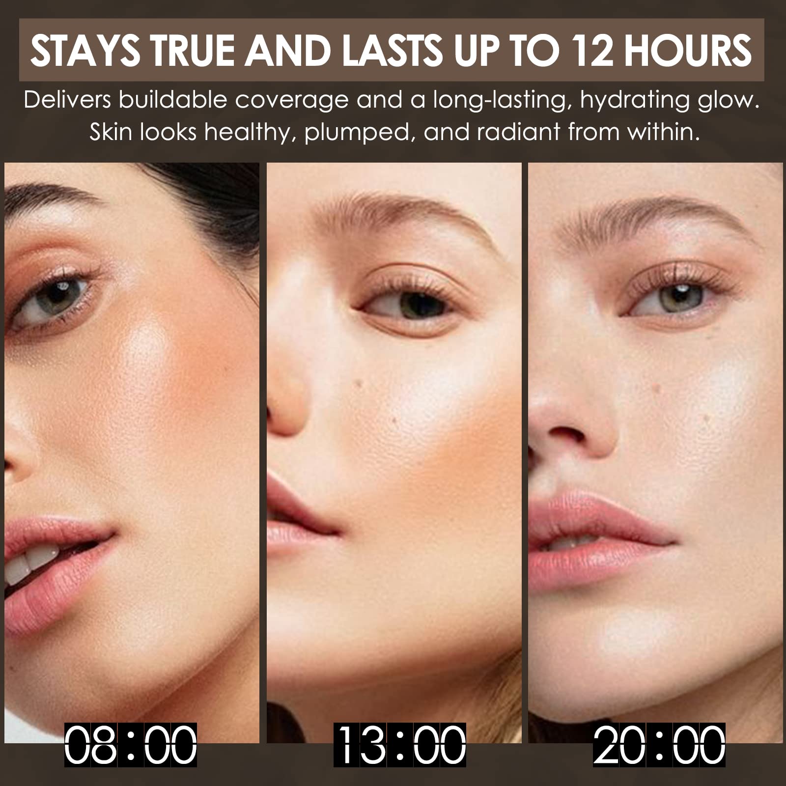 FOCALLURE PerfectBase Lasting Poreless Liquid Foundation, Medium to Full Coverage with Matte Finish, Covers Blemishes & Under-Eye Circles for All Skin Types, WP12 Dune
