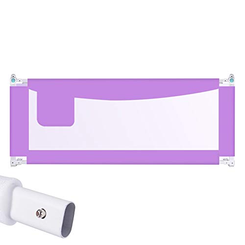 XJJUN Bed Rail Vertical Lift Height Adjustable Suitable for Children Bed Bezel Safety Big Bed Bumper,2 Colours (Color : Purple, Size : 180x75-85cm)