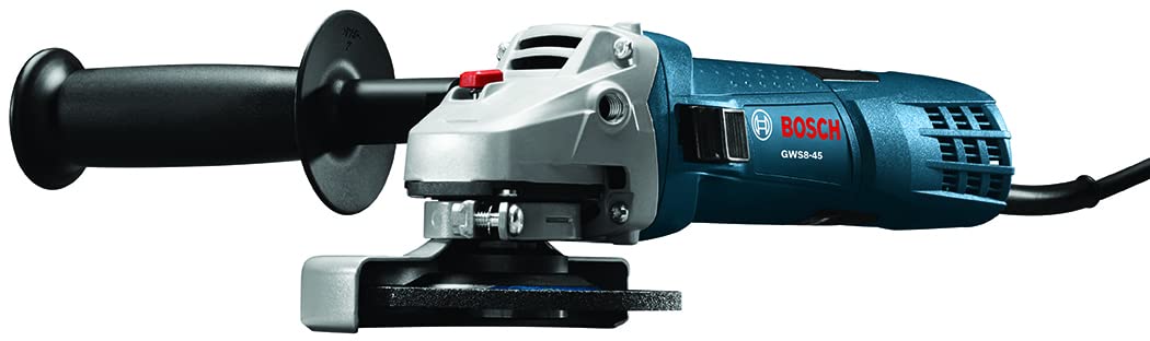 BOSCH 4-1/2 Inch Angle Grinder GWS8-45withBosch CWX27M450 4-1/2 In. x .098 In. X-LOCK Arbor Type 27A (ISO 42) 30 Grit Metal Cutting and Grinding Abrasive Wheel