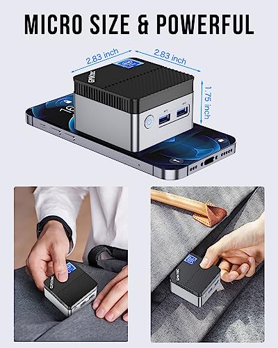 GMKtec Mini PC Windows 11 Pro Intel N5105, 8GB RAM 128GB Hard Drive Desktop Mini Computer, Micro Computer with Dual HDMI 4K, Dual DDR4, Dual WiFi, RJ45 Ethernet, BT4.2 & Cooling Fans