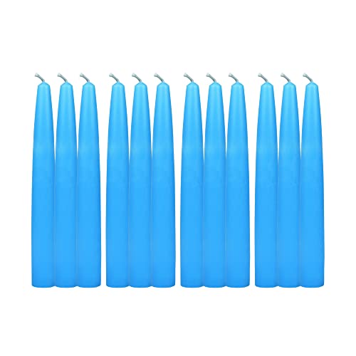 Zest Candle 12-Piece Taper Candles, 6-Inch, Light Blue
