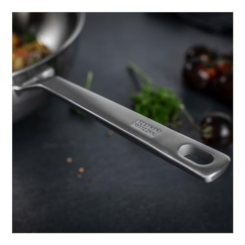 KUHN RIKON Culinary Fiveply Professional Chef’s Every Day Essential Fry Pan, Oven Proof Uncoated Stainless Steel & Aluminium Wok, 28cm
