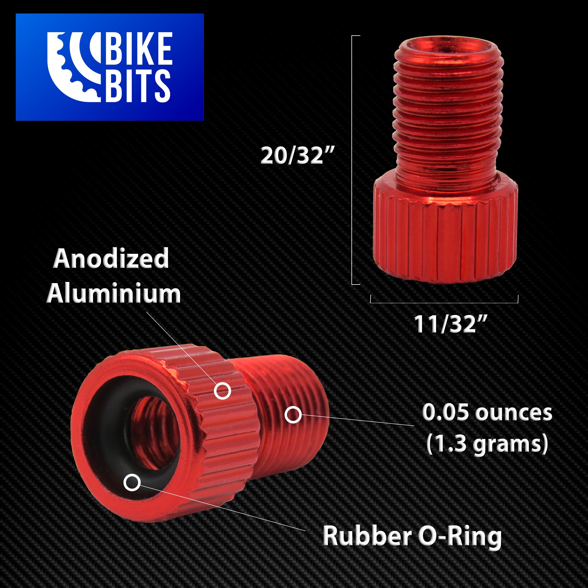 Bike Bits Presta Valve Adapter - Convert Presta to Schrader - French/UK to US - Inflate Tire Using Standard Pump or Air Compressor (5 Pack) (Sky Blue)