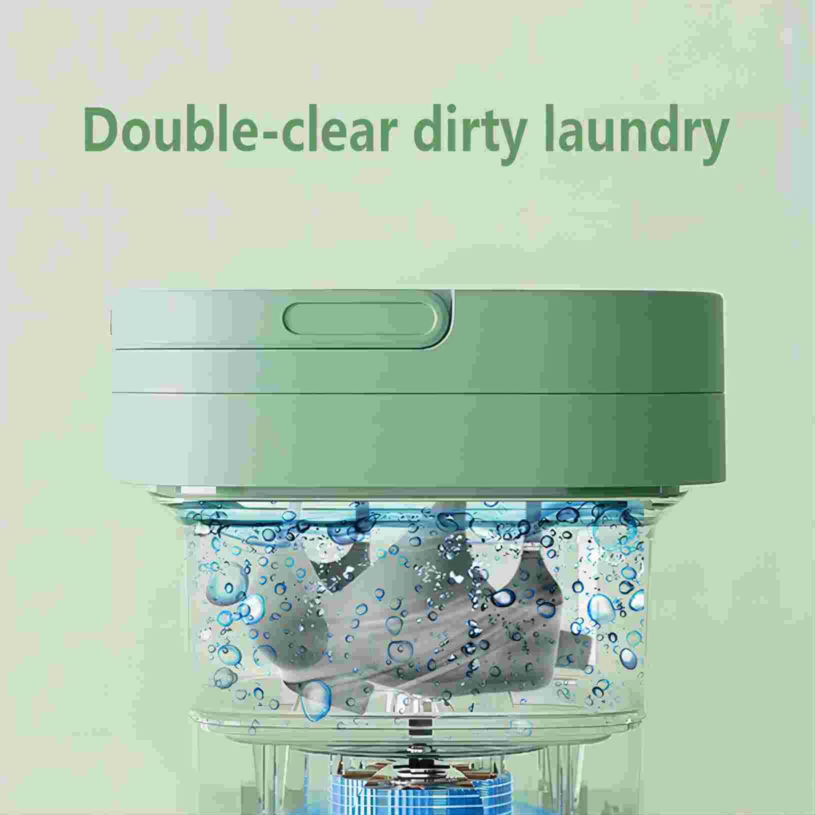 Portable Washing Machines, 8L Mini Washing Machine Foldable Washing Machine with 3 Modes, Travel Portable Washing Machine for Underwear, Sock, Baby Clothes, Camping, RV, Dorm, Apartment (Green)