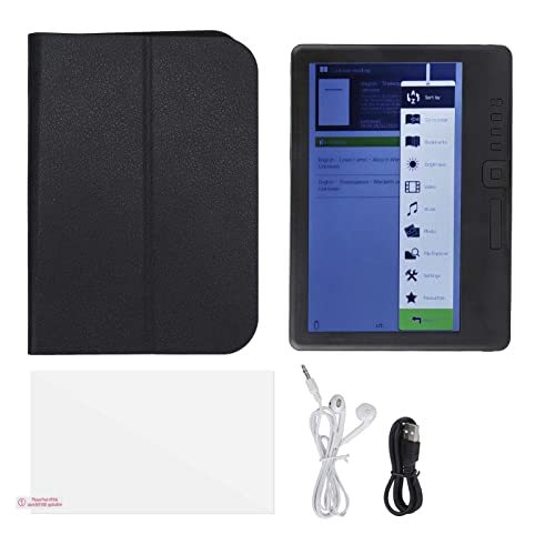DAUERHAFT Portable E Reader, 380MHz Speed Protective Case Button Operation HD 800x480 E Reader Devices for TXT for EPUB for PDF(#1)