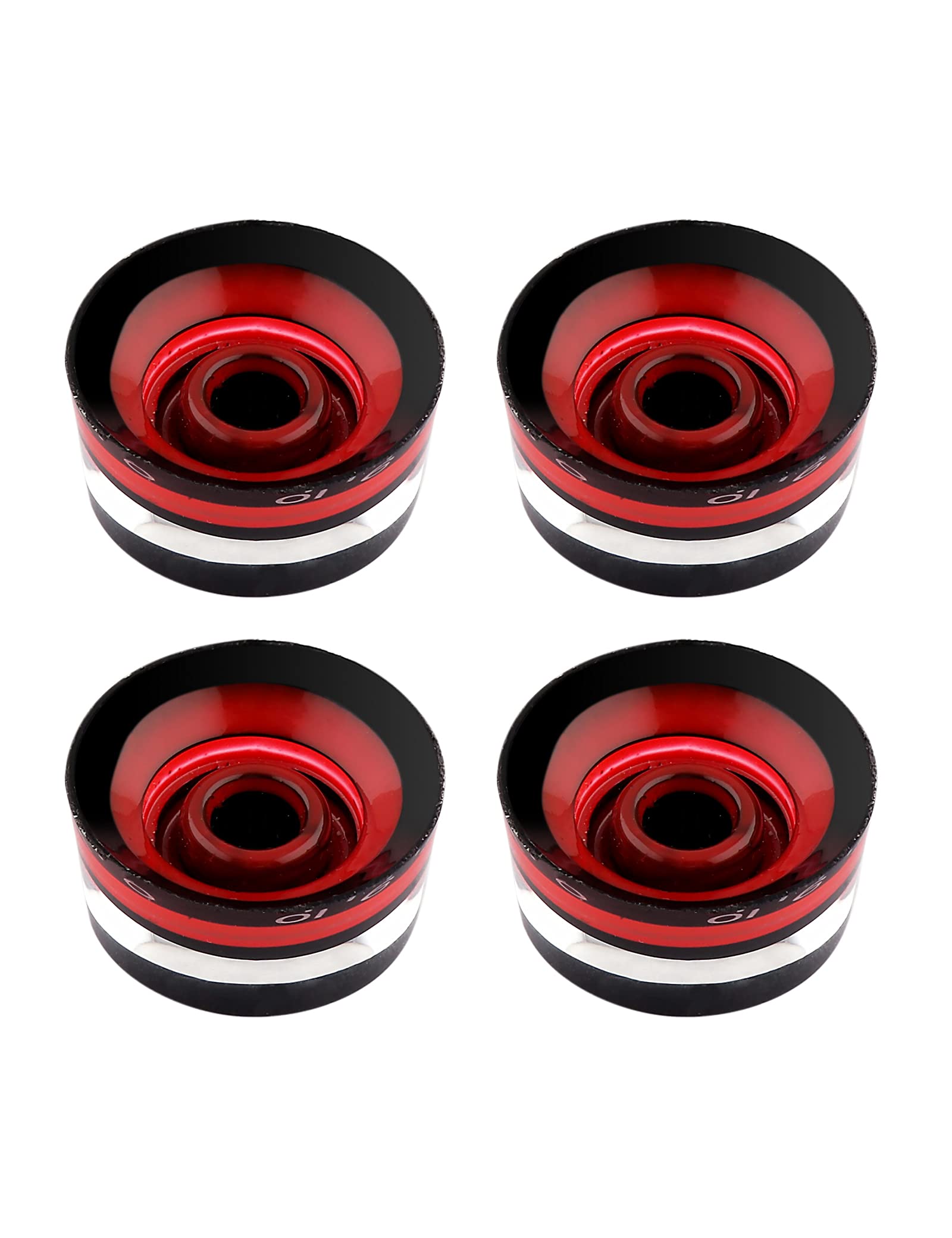Bogart Guitar Knobs 6mm Shaft Volume Tone Control Knobs Top Hat Knobs for Les Paul LP SG Style Electric Guitar Set of 4pcs.,Black & Red