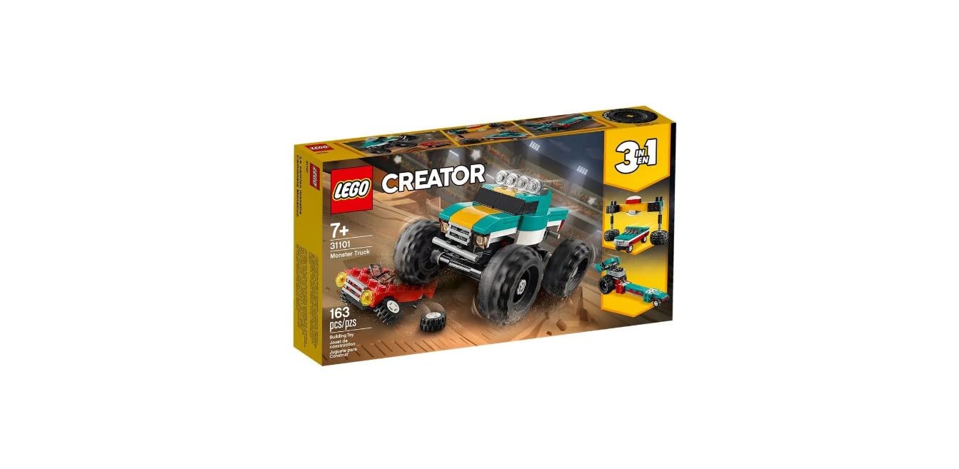 LEGO Creator 3in1 Monster Truck Toy 31101 Cool Building Kit for Kids (163 Pieces)