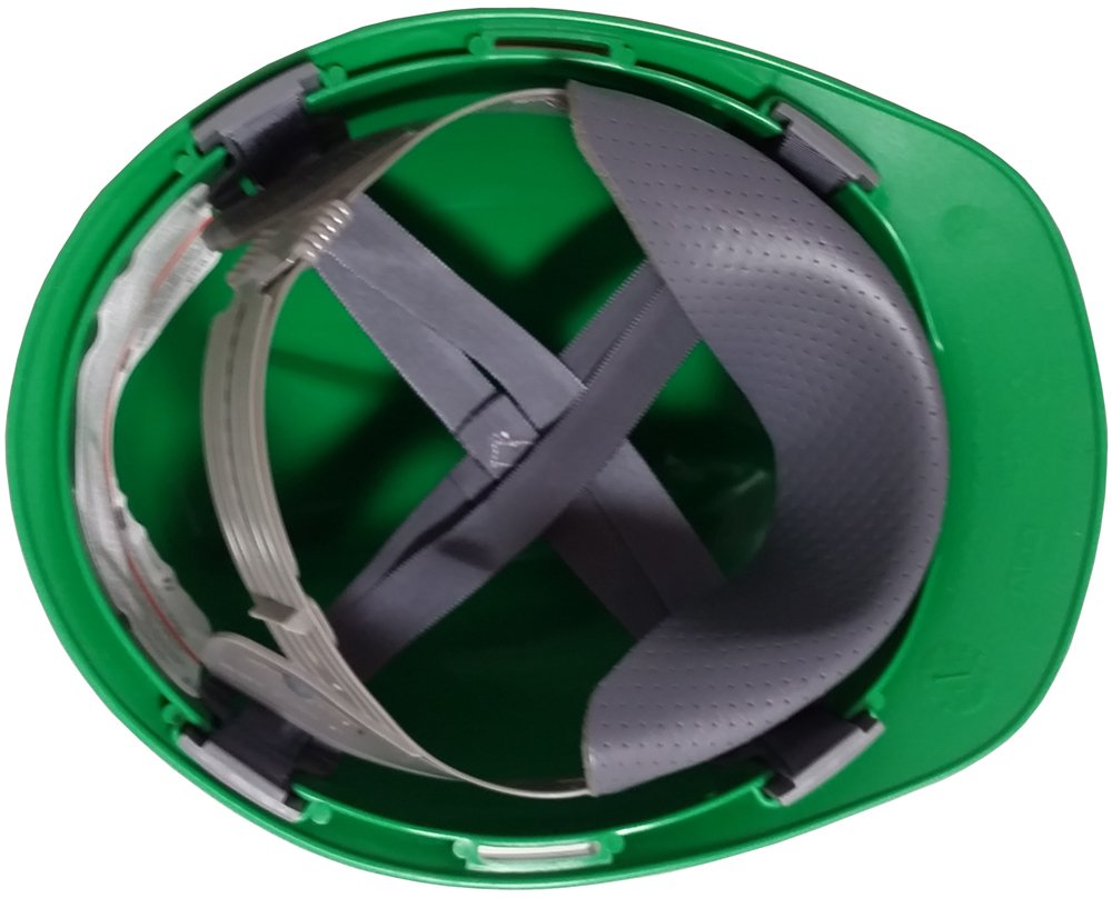 MSA V Cap Style Hard Hats with Lightweight Staz-On Suspension with Tote Bag - Green