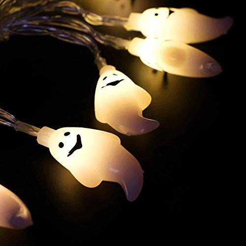 LIUPENGWEI Solar Outdoor Rodgersia String, 30 LED Ghost Globe-Shaped Solar Fairy Lights for Home, Party, Holiday, Christmas Decorations (Warm White) Garden Ghost Light