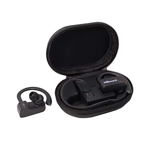 Billboard Bluetooth 5.0 True Wireless Stereo Sport Earhooks with Charging Case, Black/Red (BB2819)