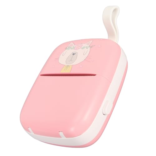 DISREGARDED Pocket Thermal Printer Mini Photo Printer with 3 Rolls Paper Notes Label Maker Built in Battery ABS for Office Home (Pink)