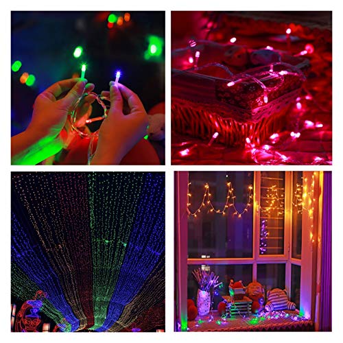 LIUPENGWEI String Lights, 100 LED Fairy Lights Waterproof, 10m Silvery Copper Wire Rope Lights, 24V DC, Christmas Decoration for Home Garden Lawn Wedding Holiday Indoor Party Garden Ghost Light