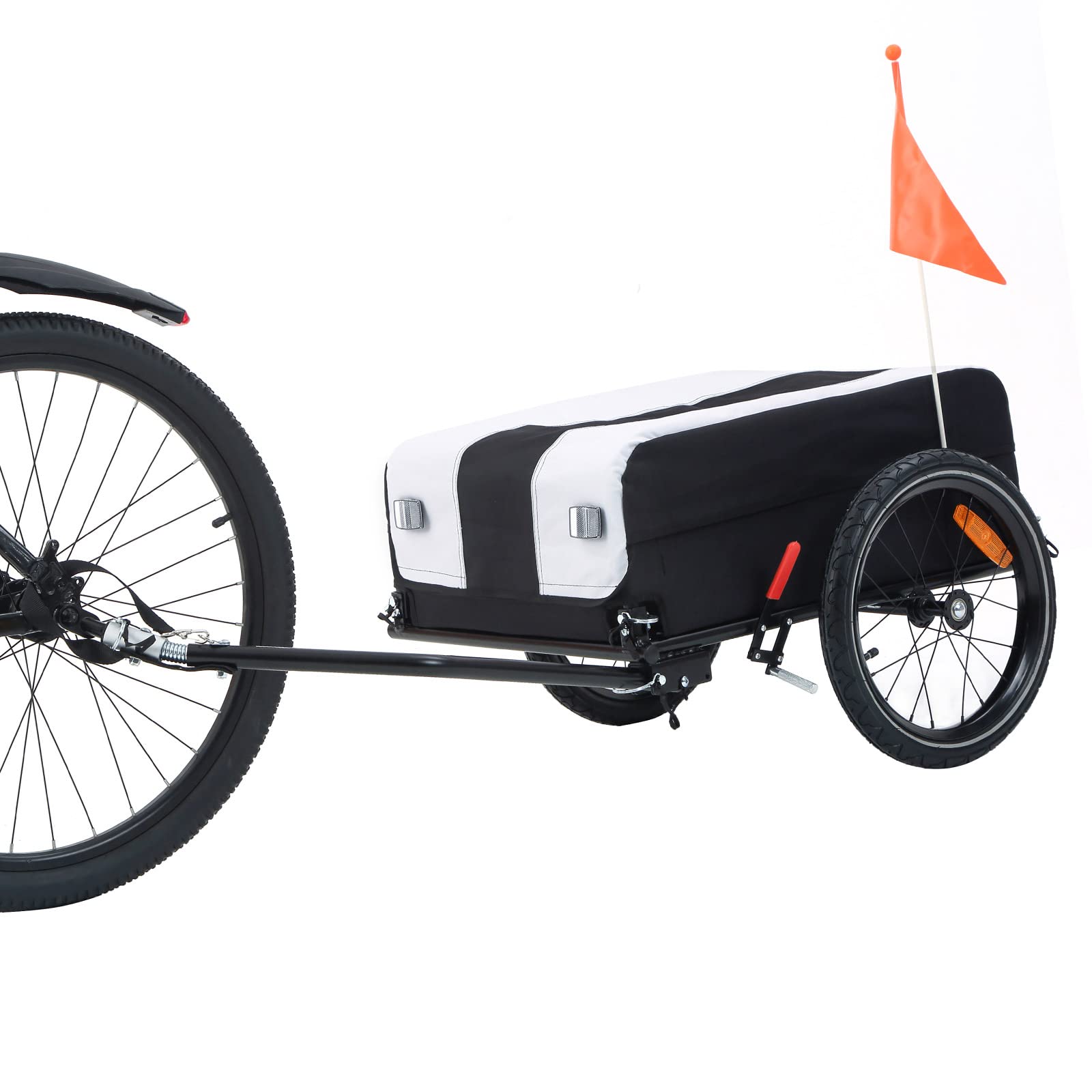 Bike Cargo Trailer, Bike Luggage Wagon Trailer with Removable Water Resistant Cover, Folding Frame Quick Release 16" Wheels