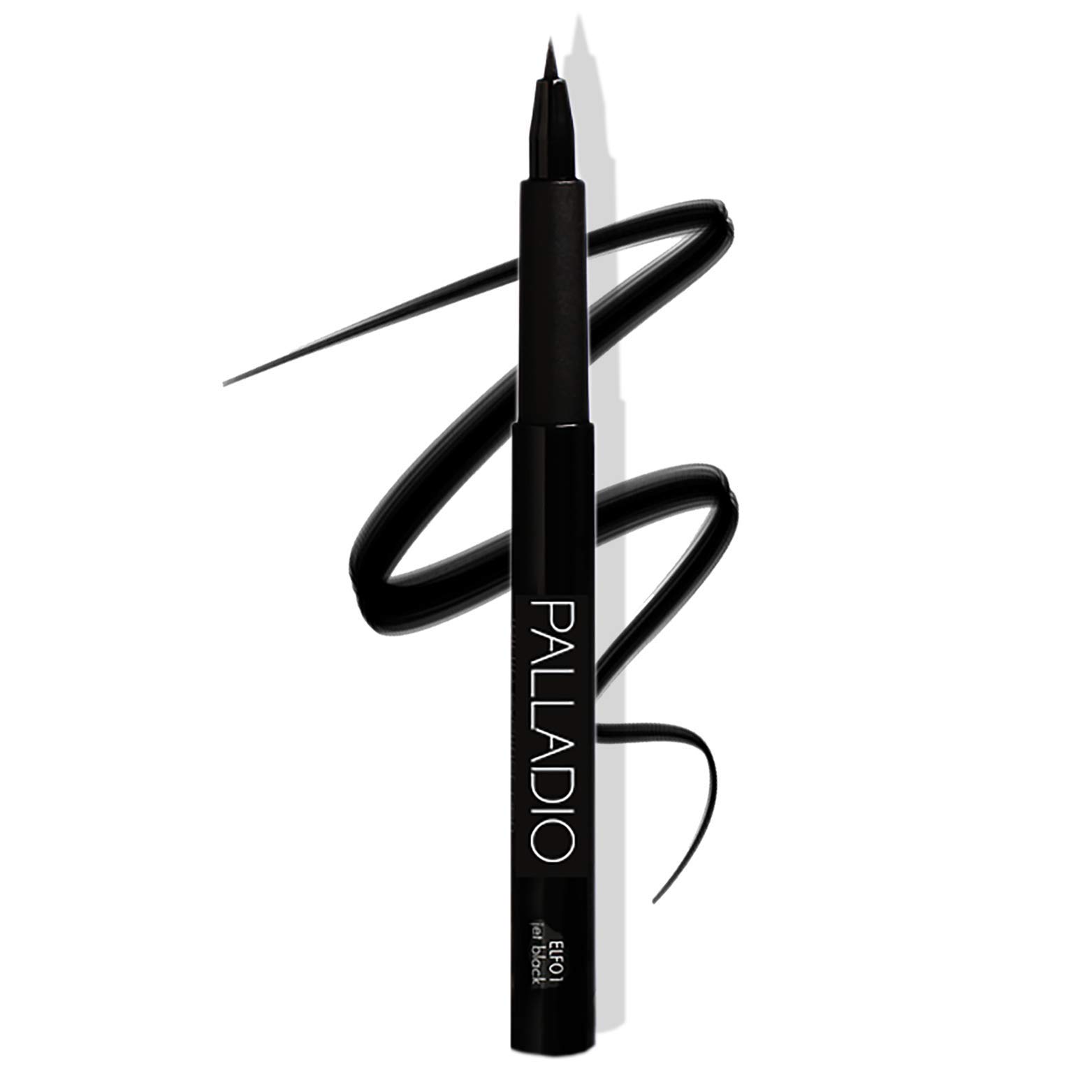 Palladio Felt-Tip Eyeliner Ultra Fine Liner, Creates Thin Precise Lines, Quick Drying, Waterproof, Rich Pigment, Long Lasting Application, Mess Free, Smooth, All Day Wear, Intense Jet Black Color