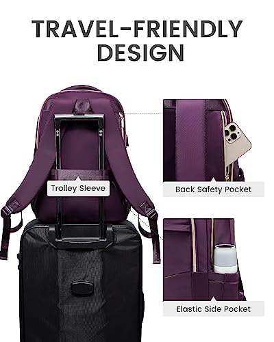 LOVEVOOK Laptop Backpack for Women, Slim Business Laptops Bag with Separate Computer Compartment Stylish Daypack for College Work Travel, Fits 15.6" Laptop
