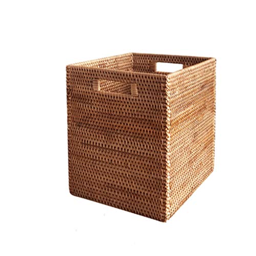 RHXWFDG Storage Basket Storage Baskets Handmade Rattan Laundry Basket Desktop Home Storage Bins are Suitable for Bedroom,Living Room and Office Extra Large Blanket Basket (Color : C)
